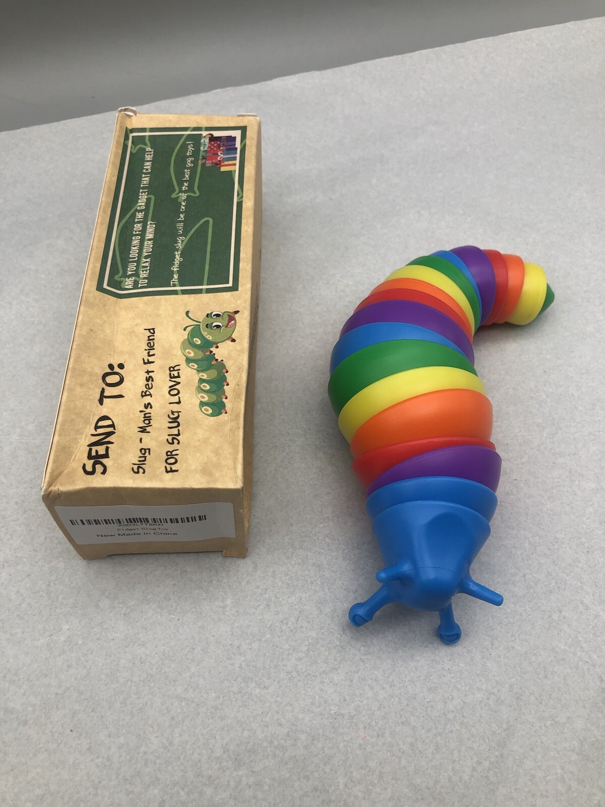 Fun Crawling Sensory Slug Fidget Toy Can Be Twisted Colorful Slug Toy ...