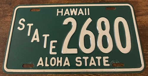Vintage 1961 Base Hawaii State License Plate 2680 1962 1963 1964 1965 ...