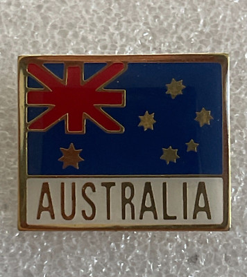Australia Australian Flag Gold Tone Trim Enamel Vintage Pin. #16 | eBay