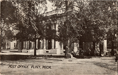 Flint Michigan Post Office Photo Postcard Posted 1911 Kearsley Harrison ...