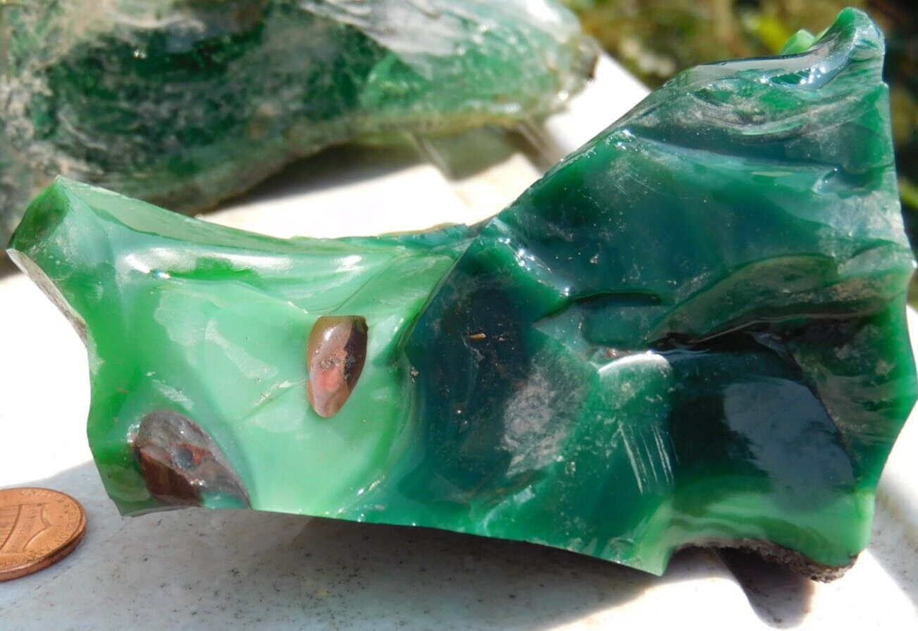 9.8oz Light/Dark Green Pretty Antique Recycled Slag Glass from ...