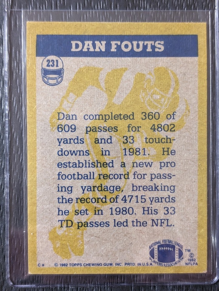Dan Fouts 1982 Topps #231 | eBay