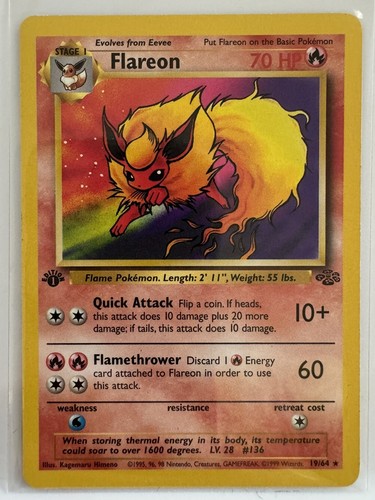Rare Vintage Pokemon TCG - 1ST EDITION FLAREON - Jungle Non Holo NM | eBay
