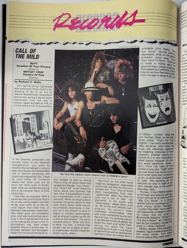 Creem Magazine October 1985 Tom Petty, Scorpions, Howard Jones,Motley ...