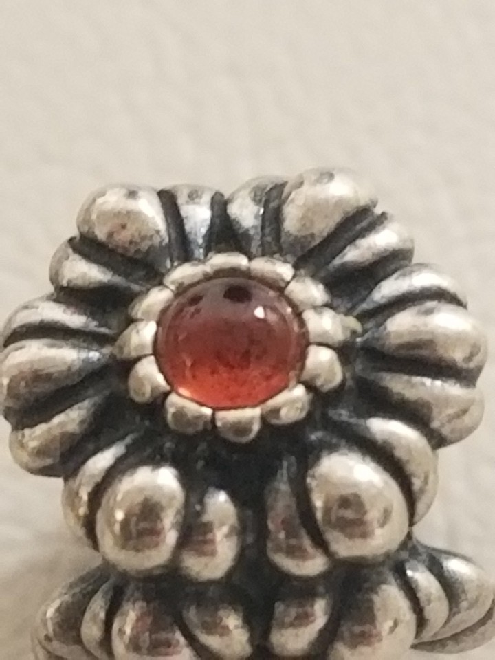 Pandora 925 ALE January Garnet Sterling Birthday Blooms Bead Charm ...