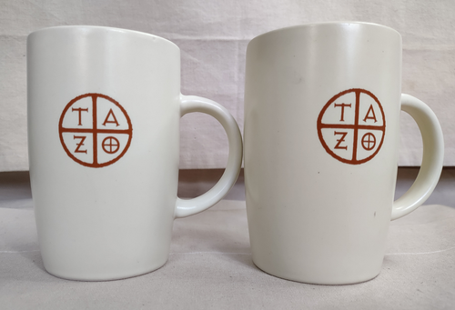 Lot of (2) Tazo Starbucks Tall Tea Coffee Cups Mugs 11.8 oz Two ...