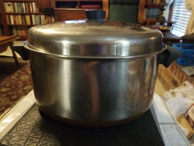 Revere Ware 6qt. Vintage Pre-1968 Copper Clad Bottom Stock Pot w/ Lid ...