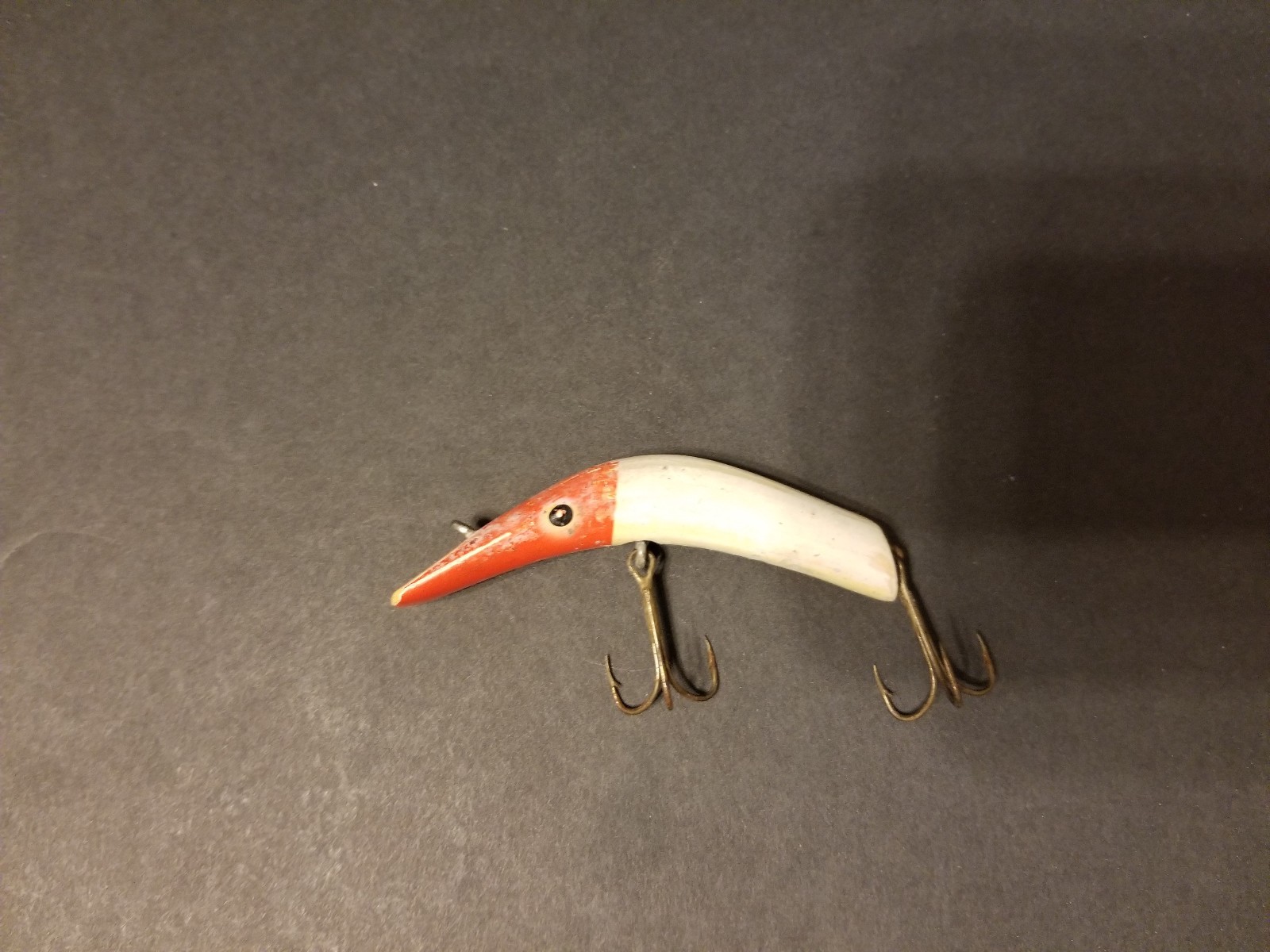 vintage fishing lure, antique lure. Wood lure, Lazy Ike, red & white | eBay