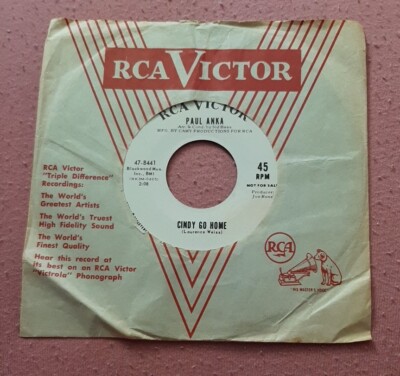 Paul Anka WLP promo 45 Ogni Volta / Cindy Go Home RCA VIctor 47-8441 | eBay