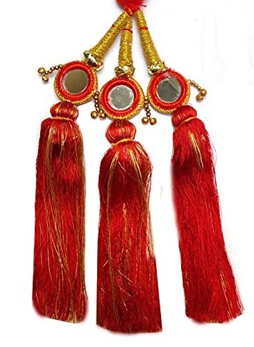 Punjabi Women Hair Red Paranda mirror work Ethnic Trendy Parandi ...