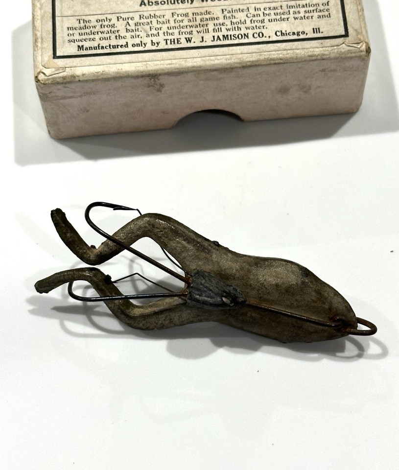 Vintage rare Jamison Hastings Hollow Rubber Weedless Frog lure IL c ...
