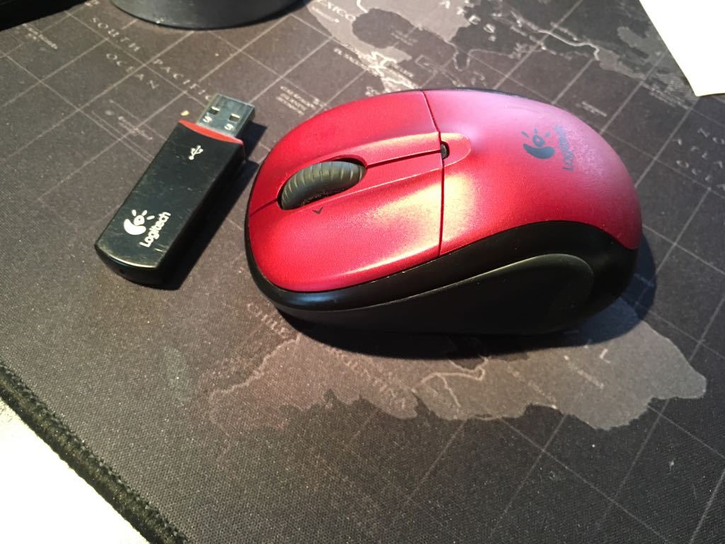 Logitech Wireless Mouse M-RBS136 Dark Red w/ USB Receiver Dongle C ...