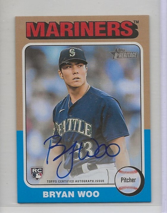 2024 Topps Heritage Mini ROA-BW Bryan Woo autograph Mariners RC auto | eBay