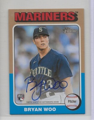 2024 Topps Heritage Mini ROA-BW Bryan Woo autograph Mariners RC auto | eBay