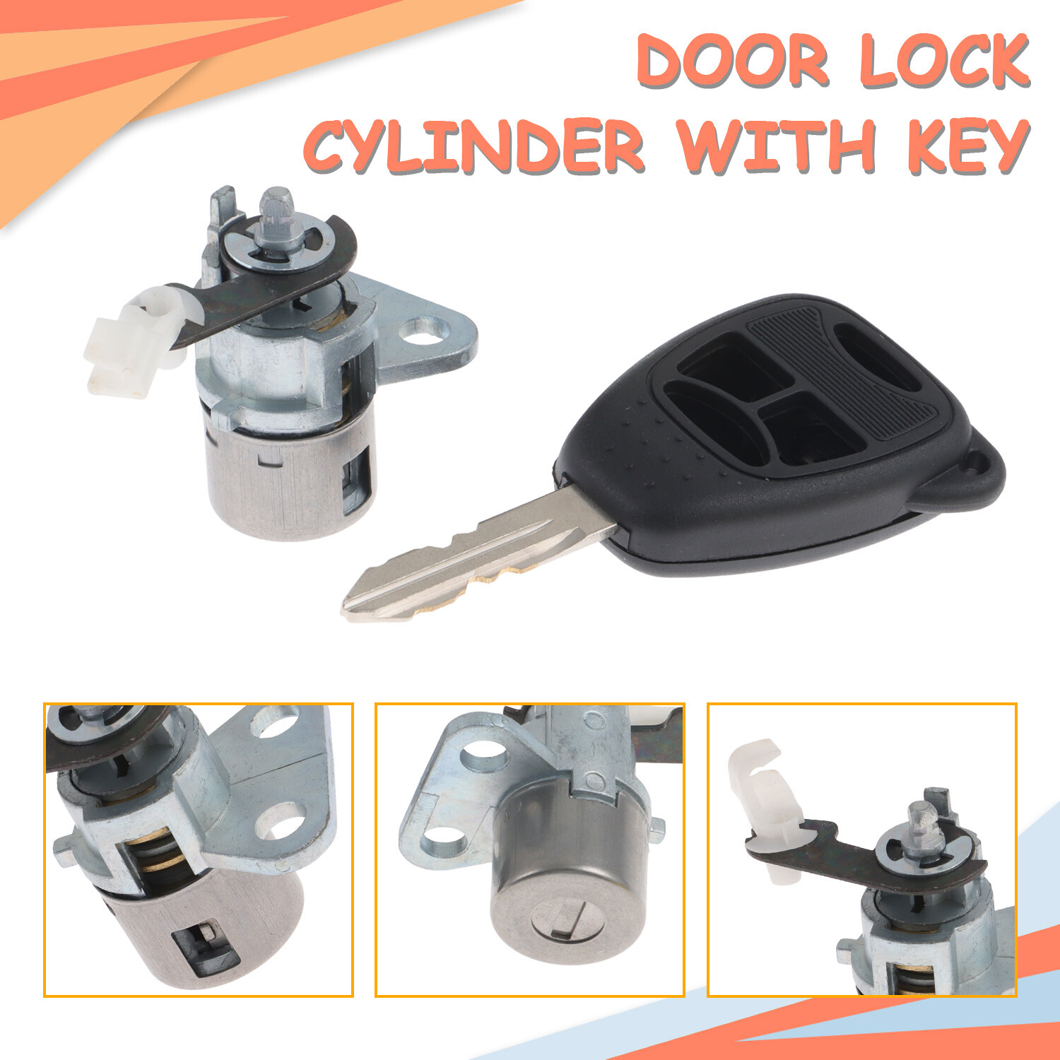 Car Door Lock Cylinder with Key Kit Fit for Dodge Jeep Chrysler 2005 ...