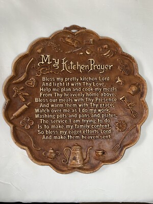 Kitchen Prayer Christian Art Religious Decor Wall Plaque Vintage ...