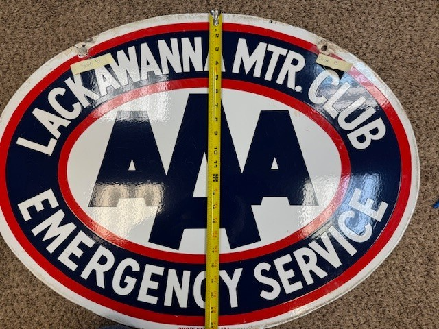 Classic AAA Lackawanna Mtr. Club Emergency Service Sign | eBay