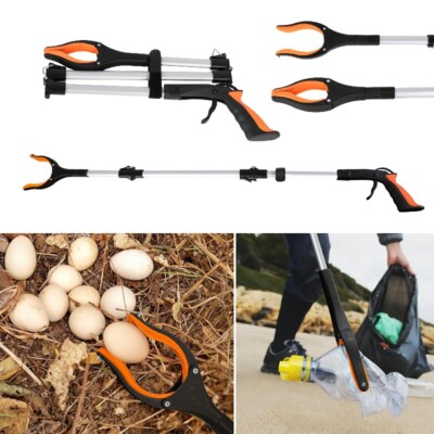 108cm Long Reach Grabber Reacher Litter Picker Helping Hand Held Pick ...