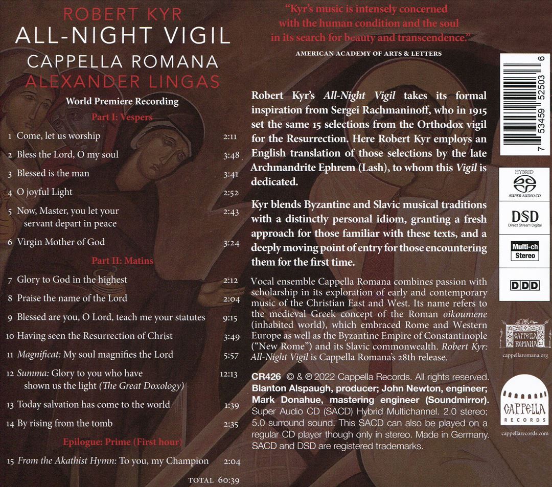 ROBERT KYR: ALL-NIGHT VIGIL NEW CD 753459525036| eBay