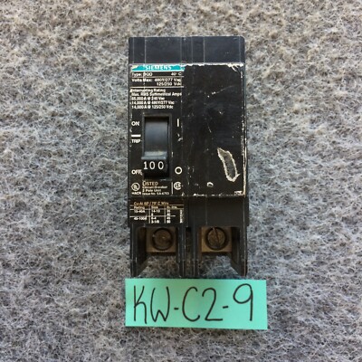 SIEMENS BQD2100 2 Pole 100 AMP Type BQD Circuit Breaker | eBay