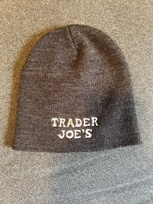 Trader Joe's Employee Grey White Beanie Hat One Size Adult Unisex ...