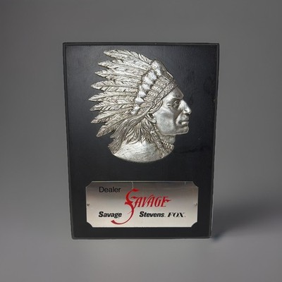 VTG Savage Arms Gun Dealer Plaque 12”x9” inches Savage Stevens FOX VGC ...