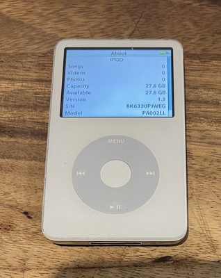 Apple iPod A1136 White 30GB Classic 5th Generation - Tested | eBay