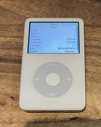 Apple iPod A1136 White 30GB Classic 5th Generation - Tested | eBay