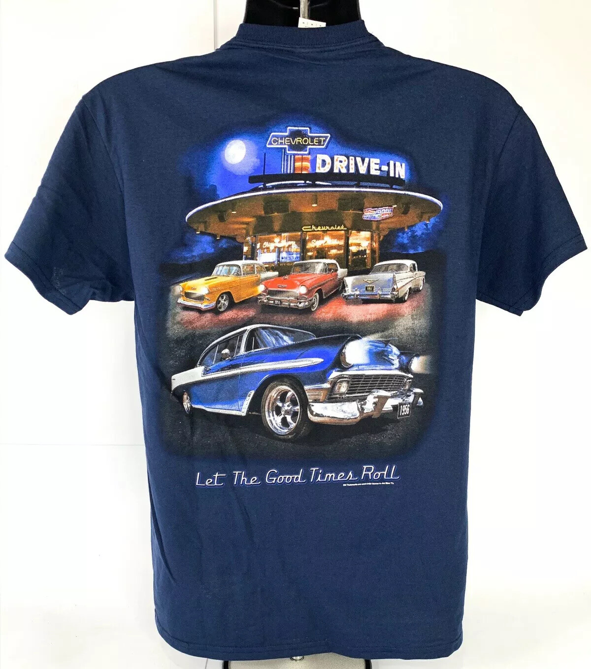 Chevy Tri-Five T-Shirt - Blue w/ 1955-1957 Bel Air 150 210 Drive In ...