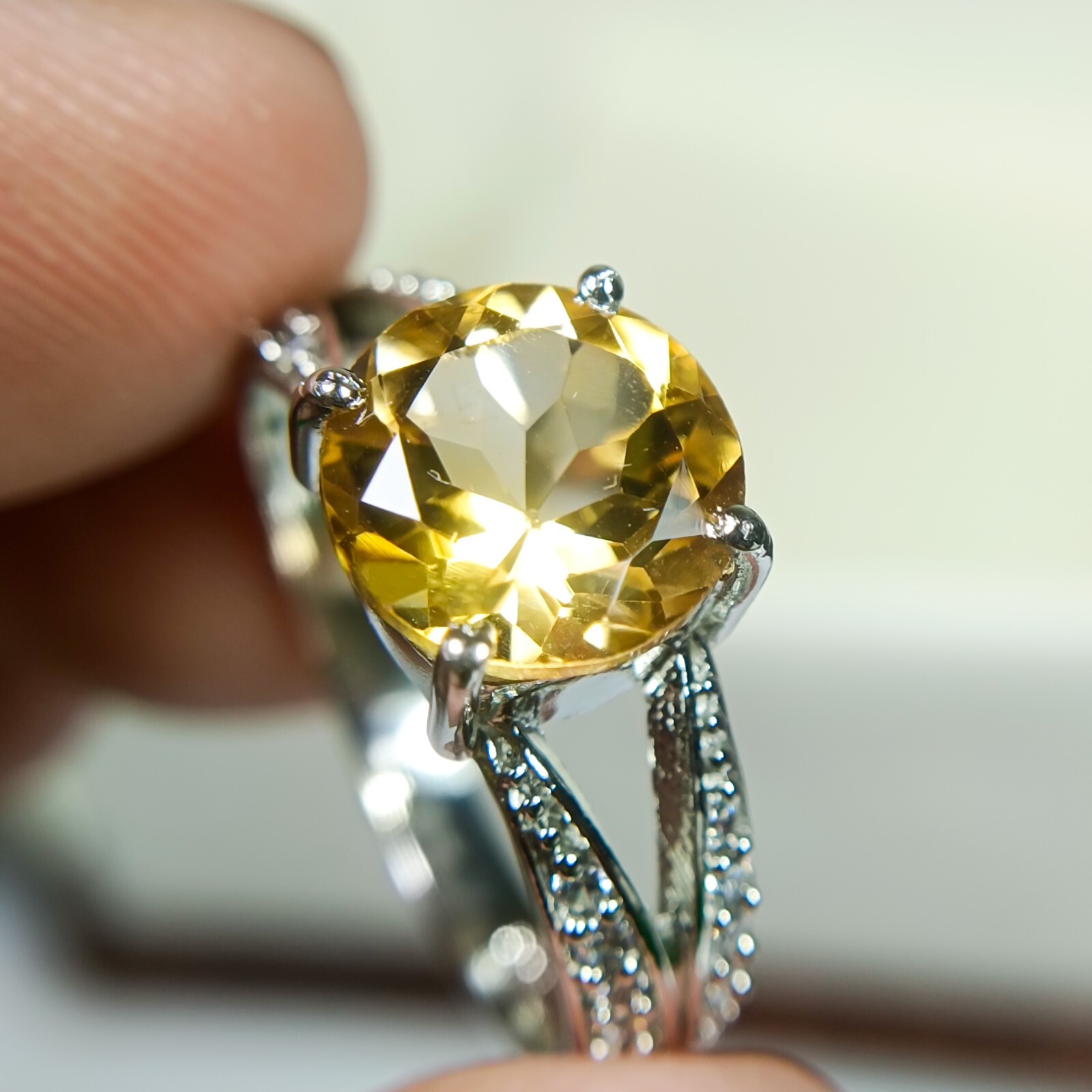 Natural Yellow Citrine Ring 925 Sterling Silver, All Size Available | eBay
