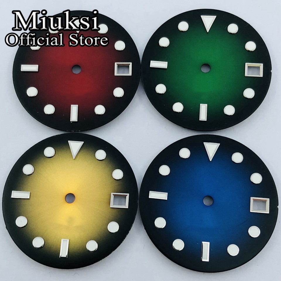 Miuksi 29mm watch dial fit NH35 movement fit 3 o'clock crown 3.8 o ...