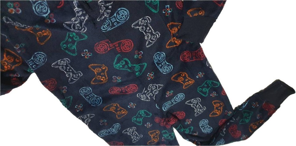 Gamer Onesie Jumpsuit Einteiler Gr. 134-164 Bodysuit Overall mit Kapuze ...