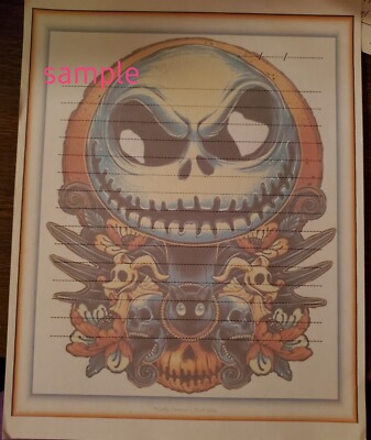 Jack Skellington lined stationary writing paper (25 Sheets) 8 ¹/² x 11 ...