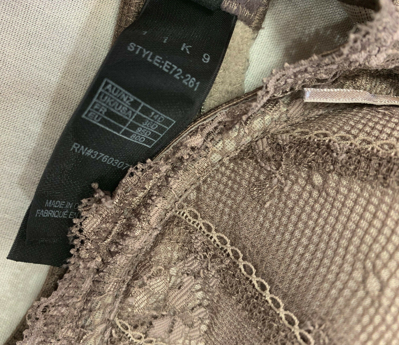 ELLE MACPHERSON WOMENS UNDERWIRE BRA SIZE 36D - Gem