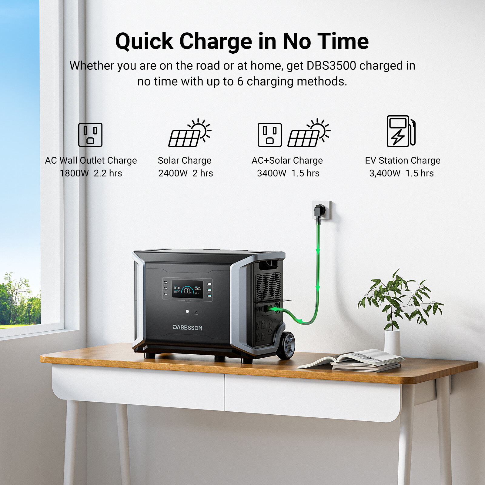 Dabbsson 3430Wh 3600W Portable Power Station Solar Generator w/ 420W ...