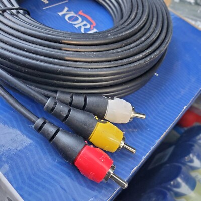 RCA Cable 2m 3 RCA 5 Male Wire VIDEO COMPOSITE COMPONENT 15 ft T62 | eBay
