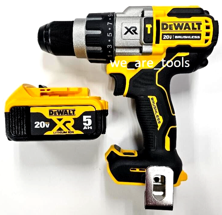 DeWalt DCD998 20V Max XR Brushless 1/2" Hammer Drill, 2) DCB205 5.0 AH ...