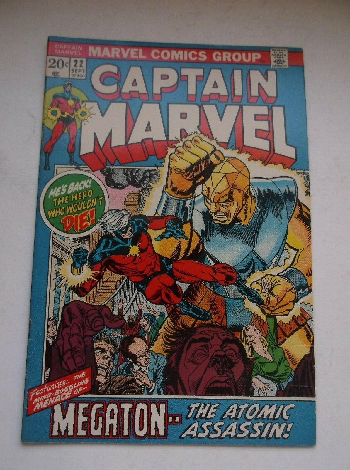 MARVEL: CAPTAIN MARVEL #22, 1ST MEGATON: THE ATOMIC ASSASSIN, 1972, VF ...