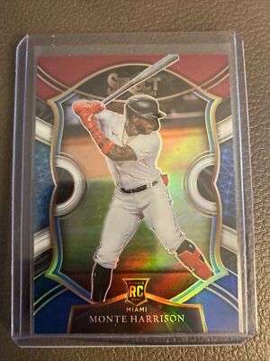 Monte Harrison 2021 Panini Select Concourse Level RC Tri-Color Prizm ...