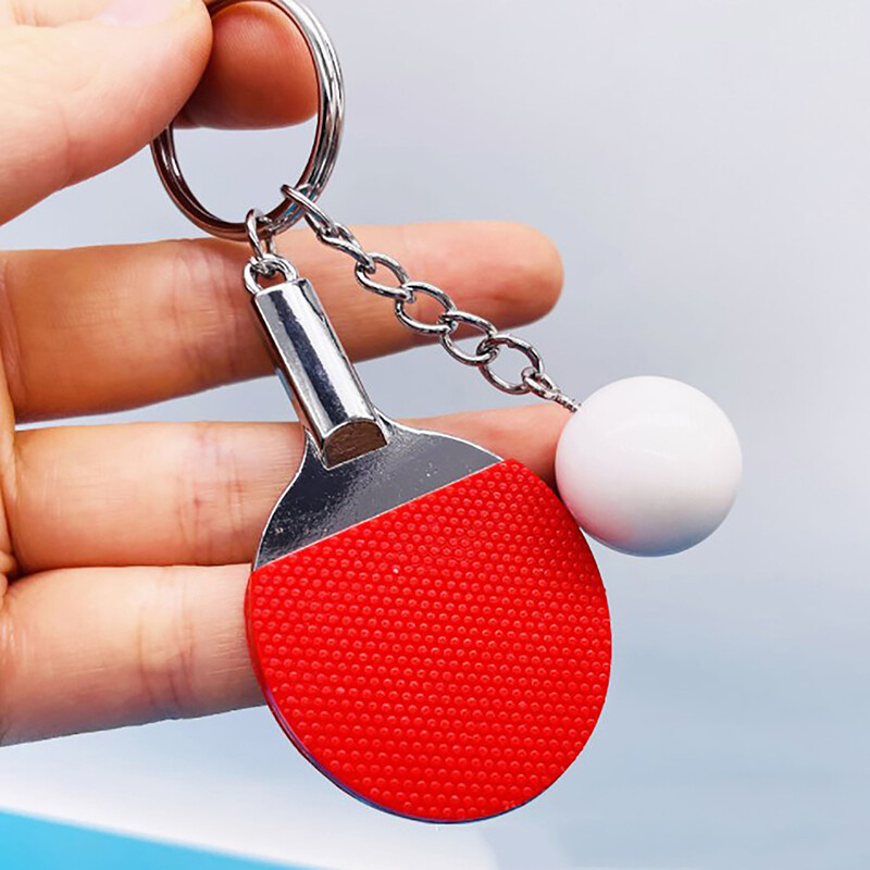Sport Ping Pong Table Tennis Ball Badminton Bowling Ball Keychain Key ...