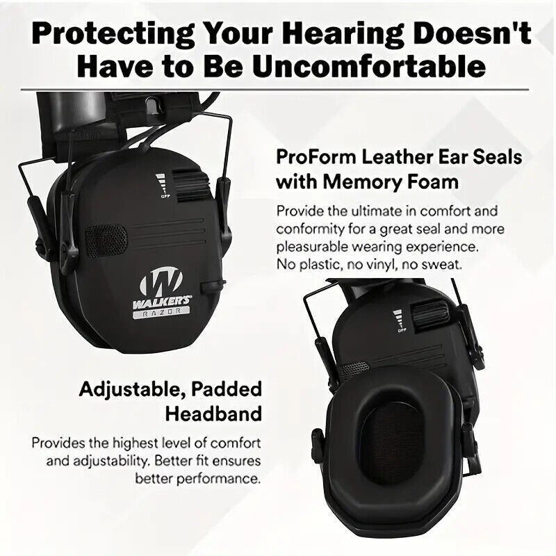 Walkers Electronic Ear muff Shooting Ear Protection Hearing Muff Slim ...