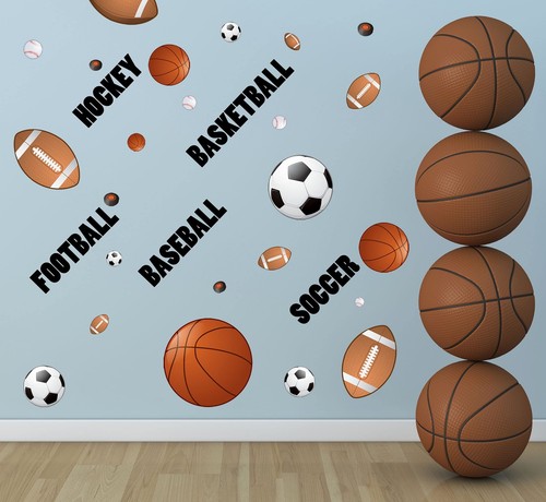 Sports Wall Decor for Boys Room Decor Mural Stickers, Children's Wall ...