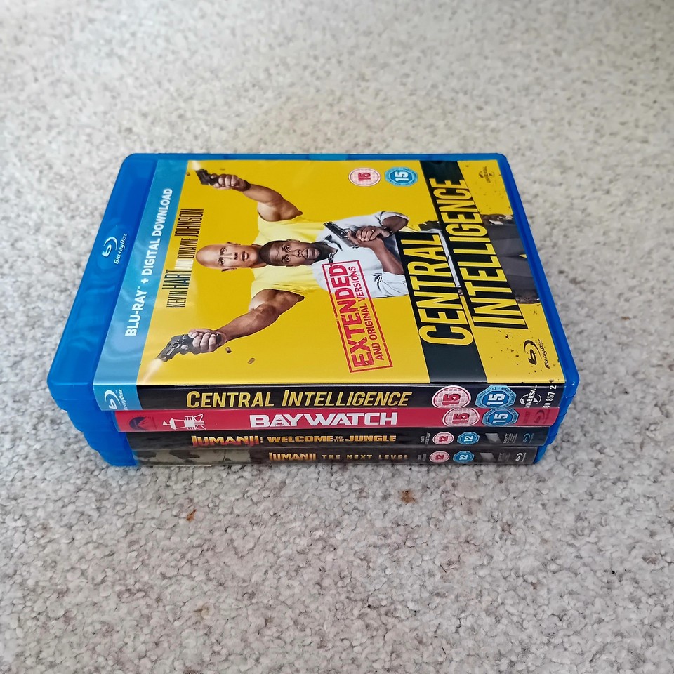 Dwayne Johnson Blu-Ray 4 Movie Bundle VGC Central Intelligence Baywatch ...