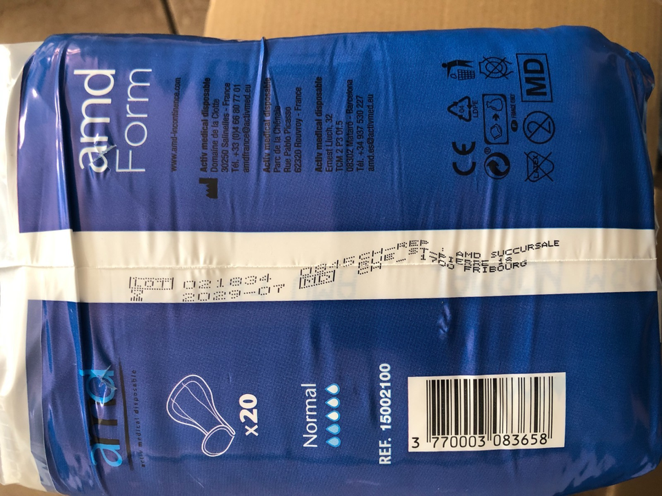 amd Form normal Incontinence Pads 4 Packs of 20 (80) adult nappies pad ...