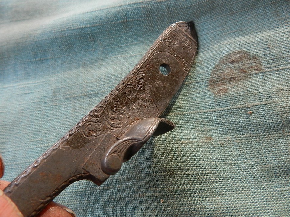 Vintage emgraved flintlock small pistol lock plate | eBay