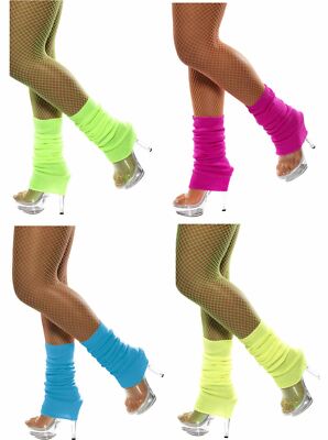 Womens Neon Bright Leg Warmers Flashdance Fame Danceware Leggins by ...