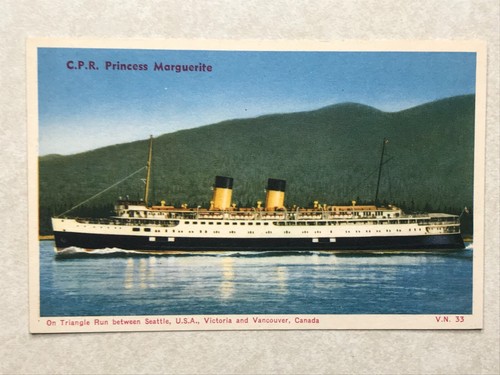 A1396 Postcard CPR Princess Marguerite Victoria Vancouver Canada to ...