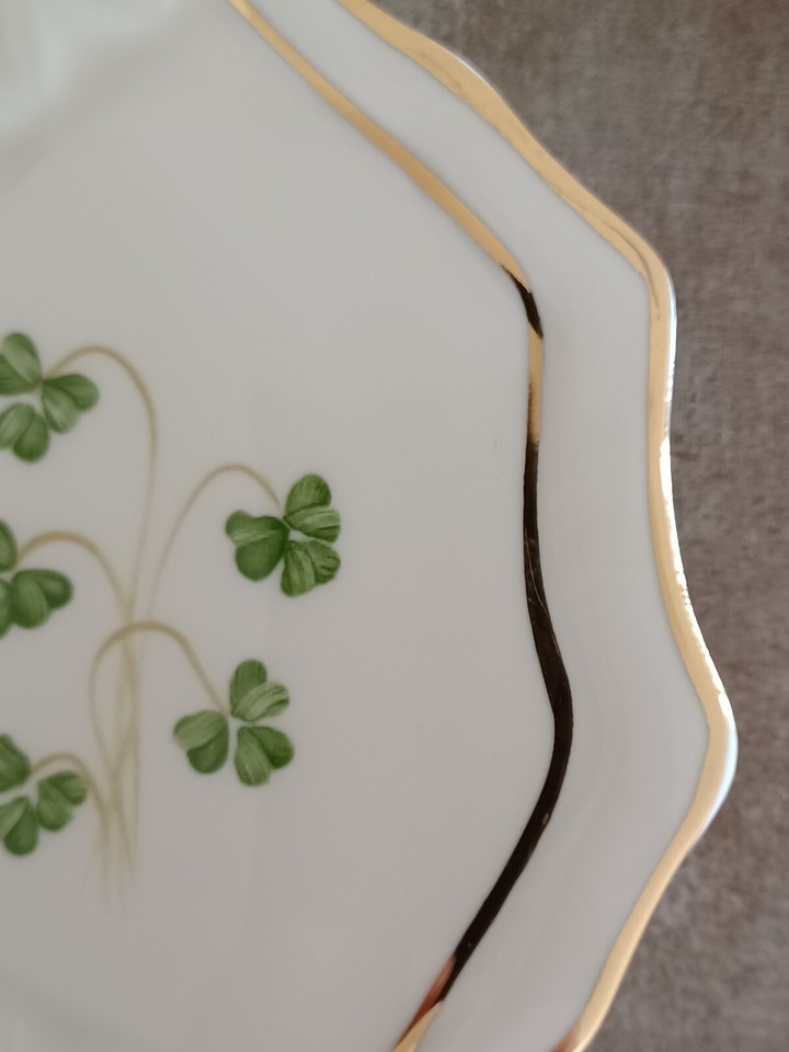 Donegal Irish Parian China Shamrock Cake Plate Ireland 9.75"x8.7" | eBay