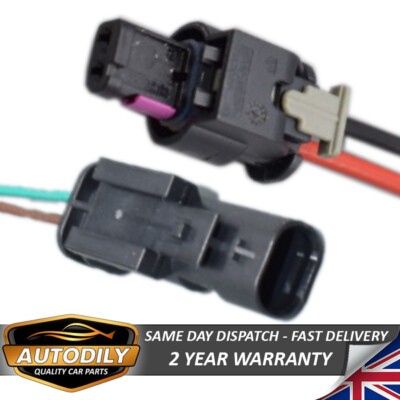 Part Number 4F0973702 Female & 5Q0973802 Male 2 Pin Connector Plug ...