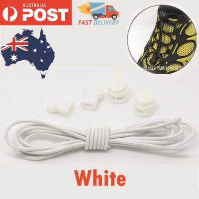 Elastic Shoe Lock Laces Sport Sneakers No Tie Lazy Shoelace Genuine ...